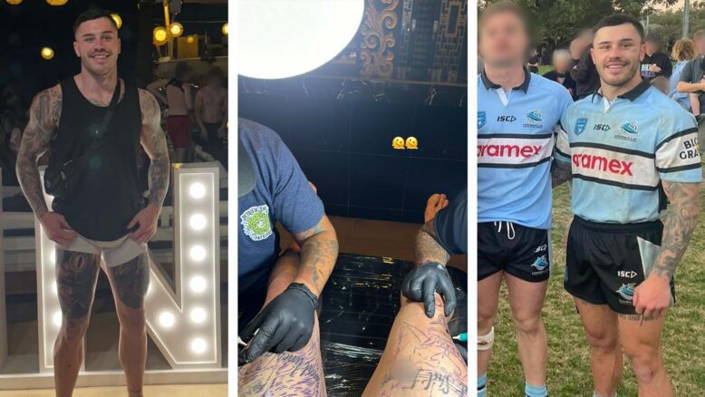 Cronulla player tattoo: Joshua Taylor-Myles covers up offensive messages