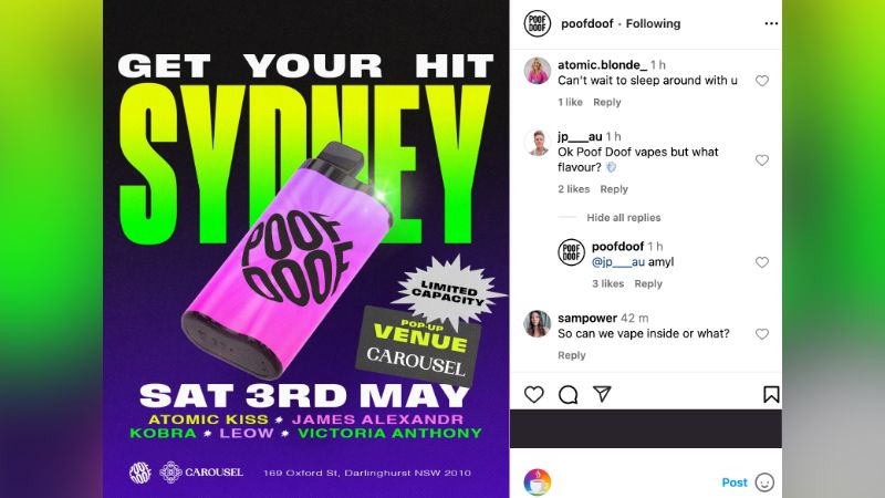 Poof Doof deletes event poster accused of ‘glorifying’ vaping