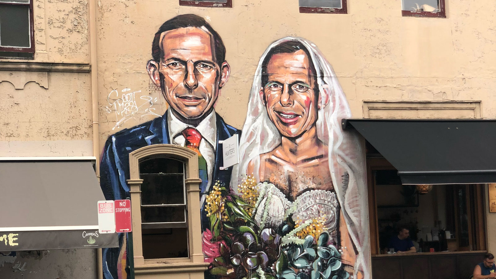 Tony Abbott marriage equality mural wiped from Redfern wall